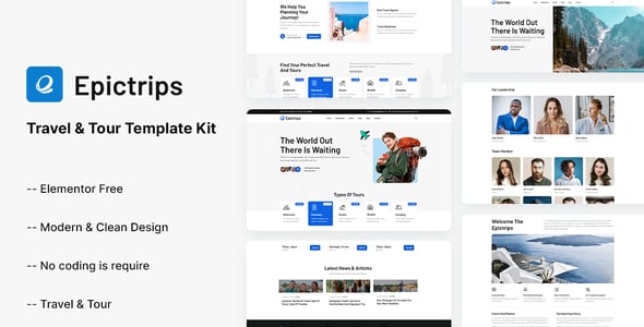EpicTrips - Travel & Tour Elementor Template Kit